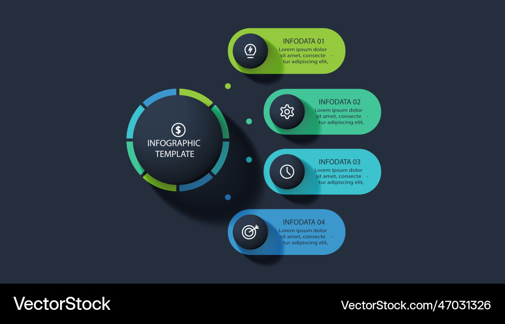 Diagram concept for infographic with 4 steps Vector Image