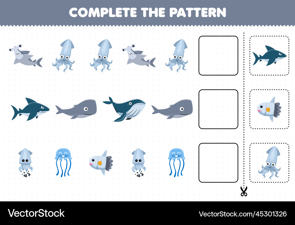 Education game for children cut and complete Vector Image