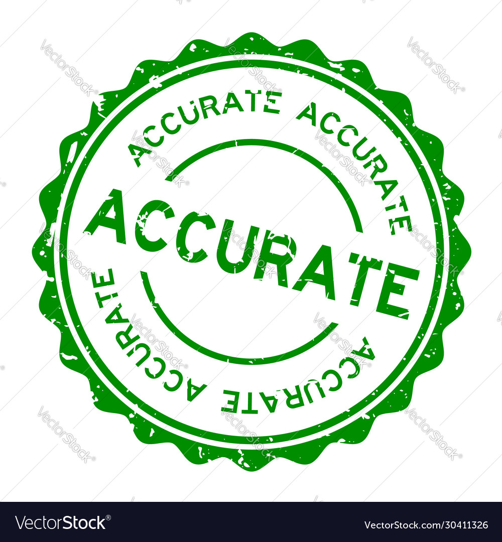 Grunge green accurate word round rubber seal Vector Image