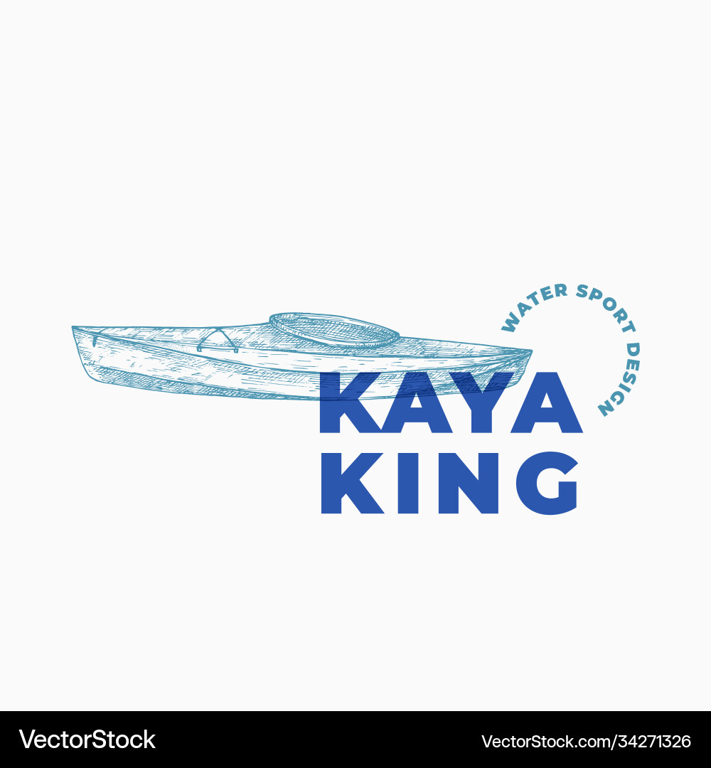 Kayaking abstract sign symbol or logo template Vector Image