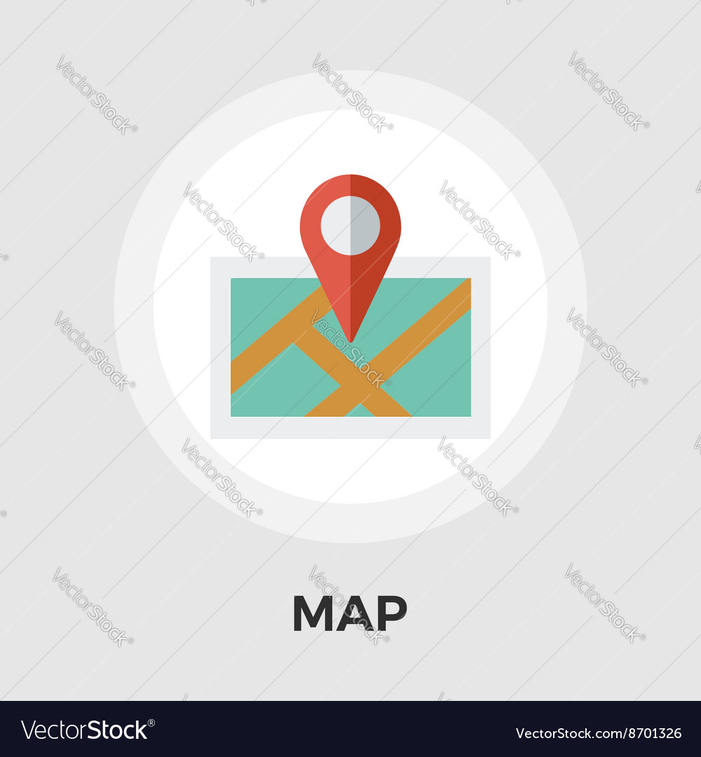 Map flat icon Royalty Free Vector Image - VectorStock