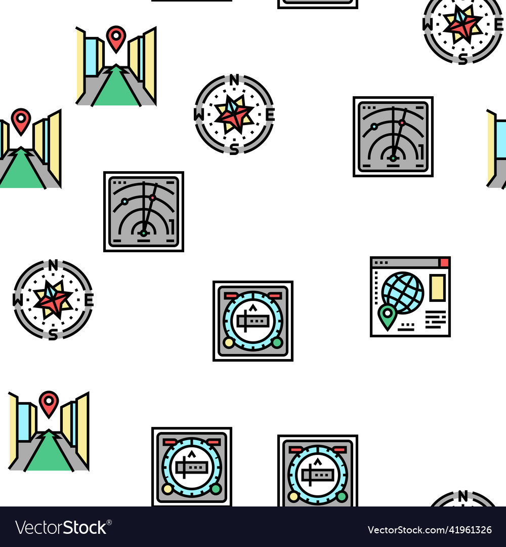 Map location system seamless pattern Royalty Free Vector