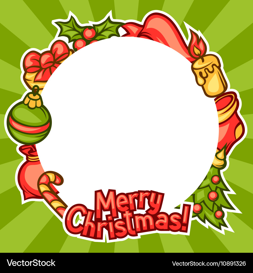 Merry christmas invitation frame with holiday Vector Image