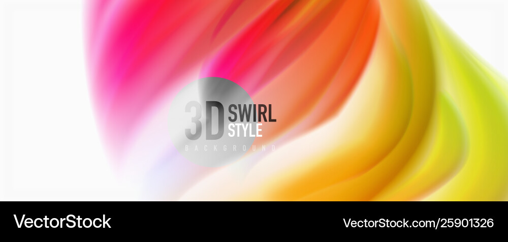 Modern liquid color flow on white - colorful Vector Image