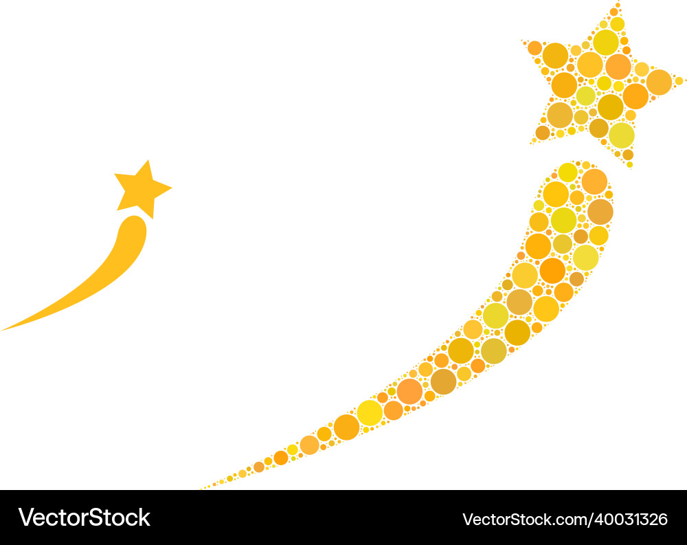 Raising star composition of small circles Vector Image