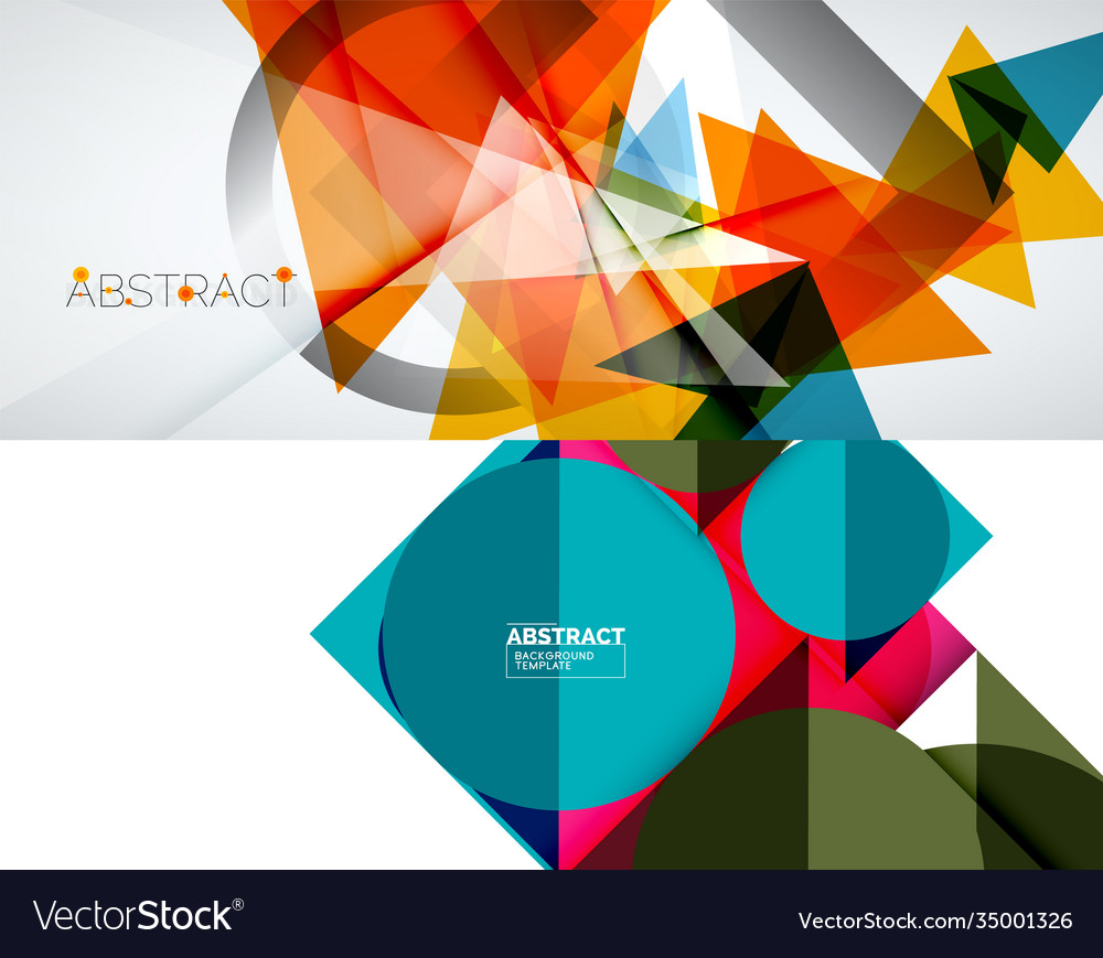 Set geometric backgrounds Royalty Free Vector Image