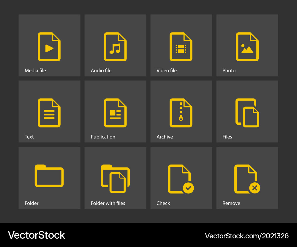 Set of files icons Royalty Free Vector Image - VectorStock