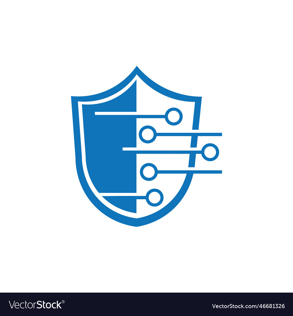 Shield technology logo Royalty Free Vector Image