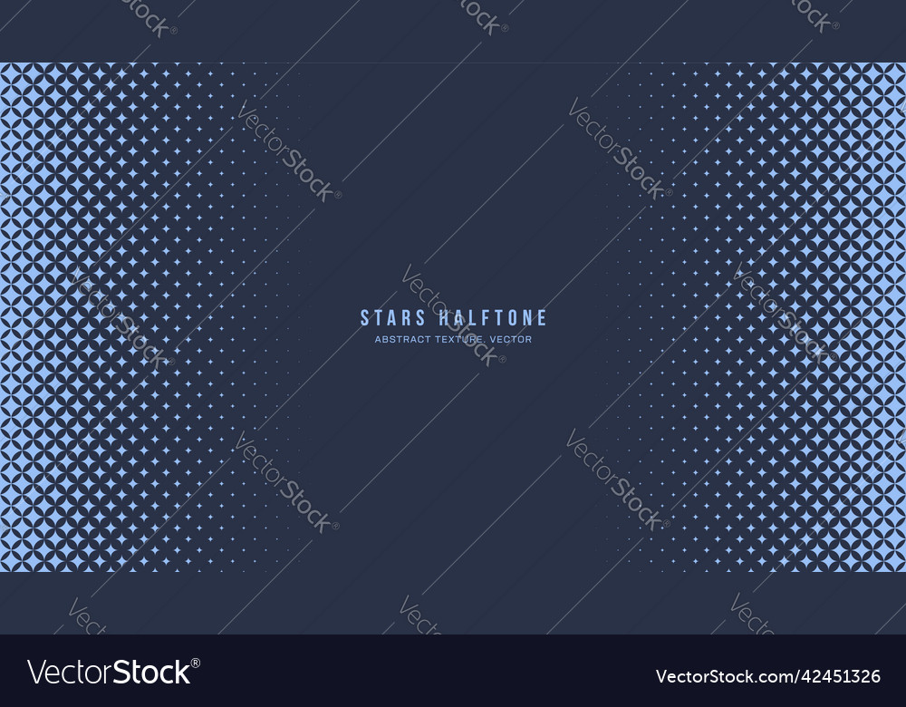 Star halftone geometric pattern horizontal frame Vector Image