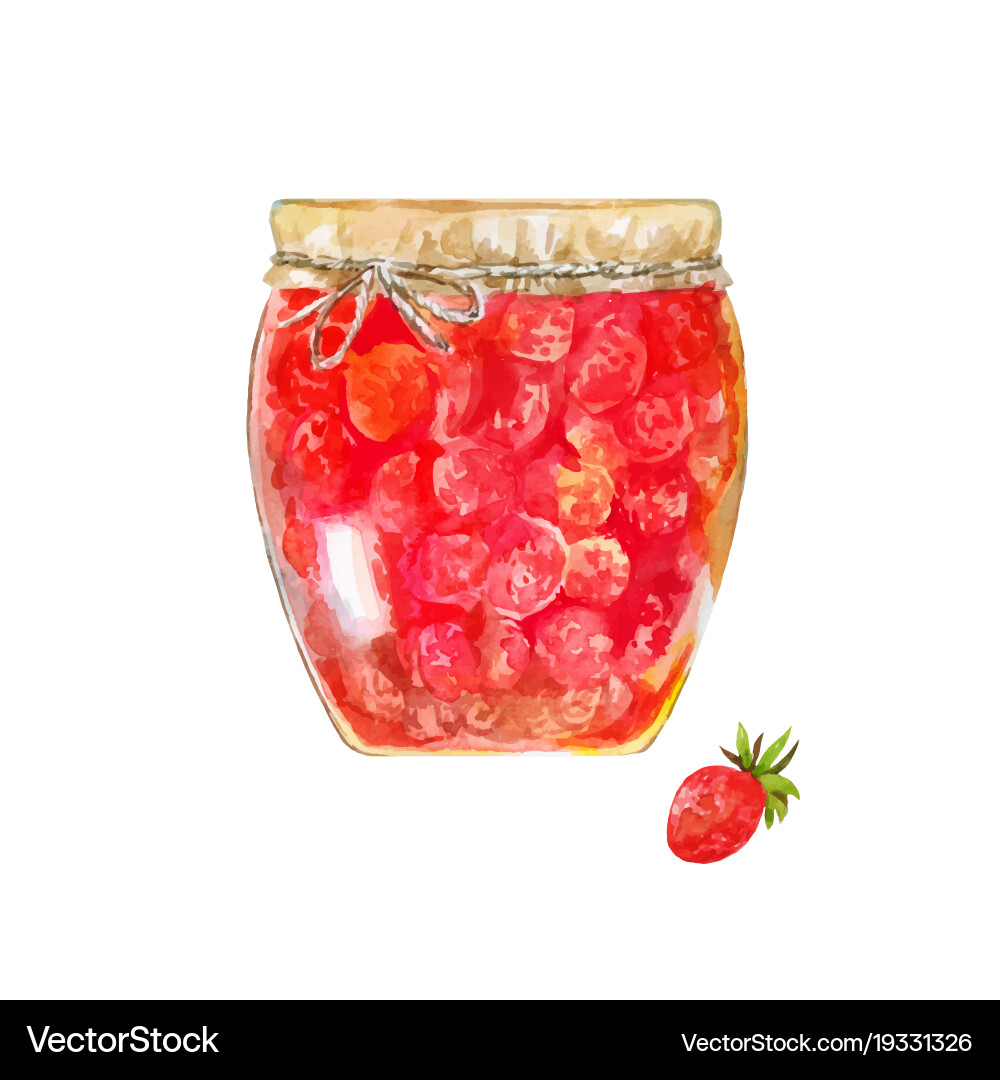 Strawberry jam traditional dessert with wild Vector Image
