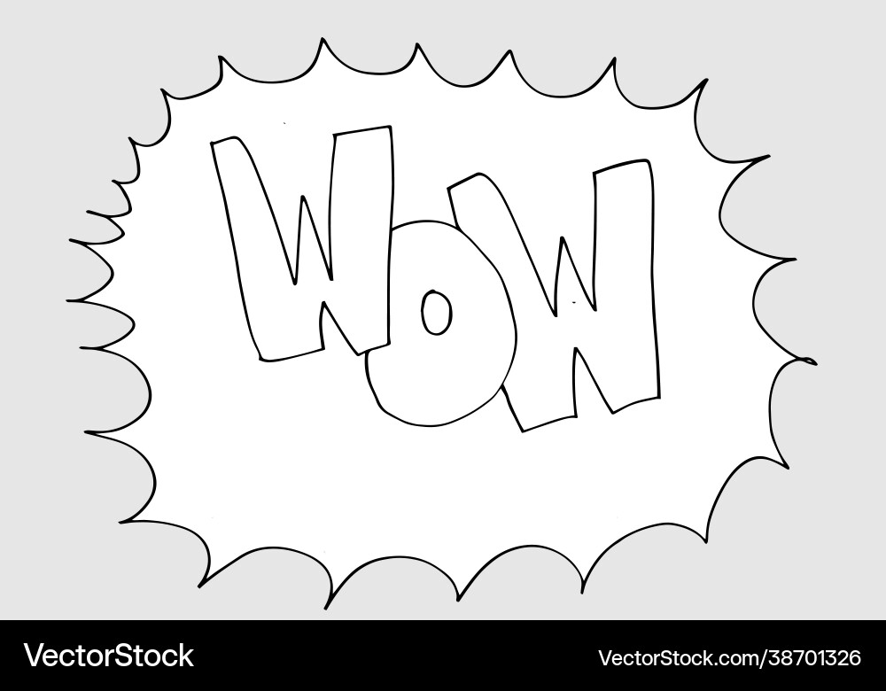 Wow sticker for social media content hand drawn Vector Image