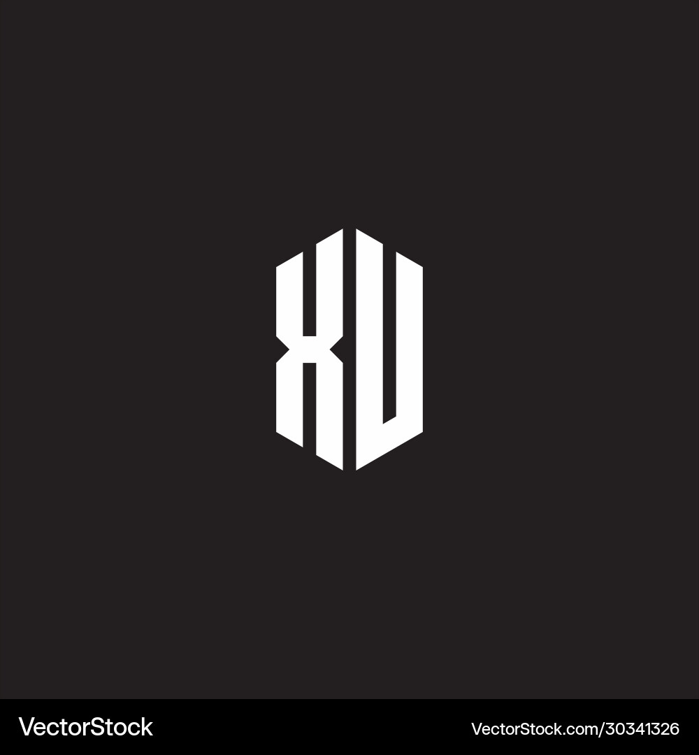 Xu logo monogram with hexagon shape style design Vector Image