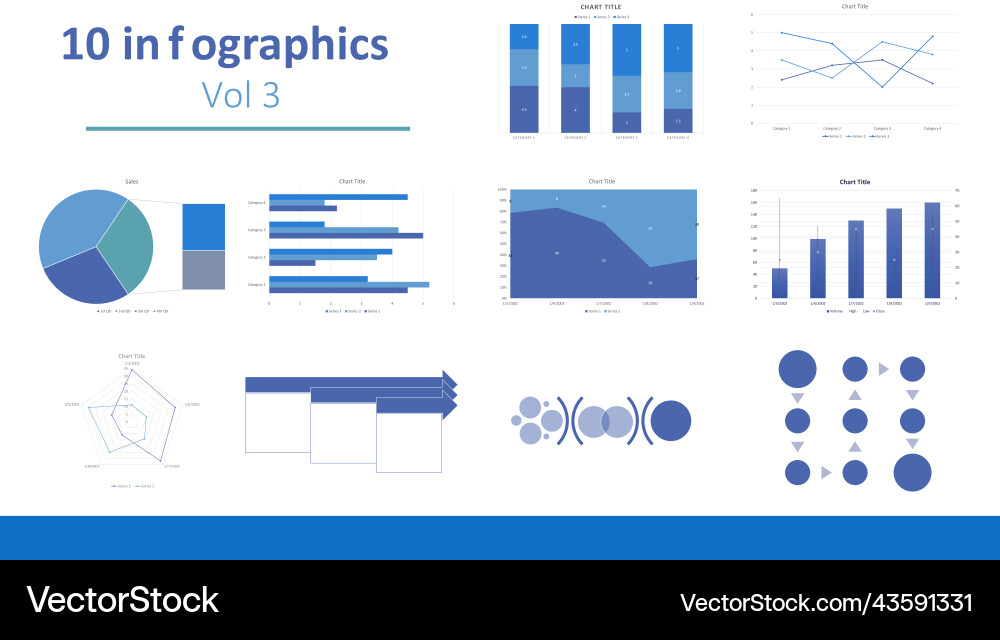 10 infographics elements Royalty Free Vector Image