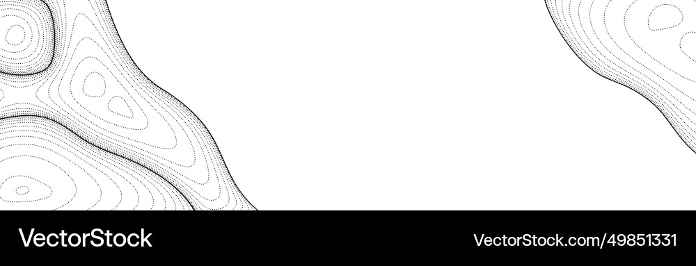 Abstract dotted lines footer topographic contour Vector Image