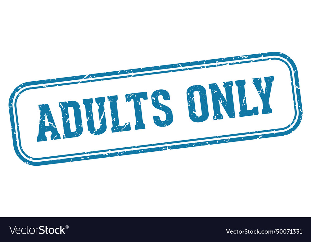 Adults only stamp rectangular Royalty Free Vector Image