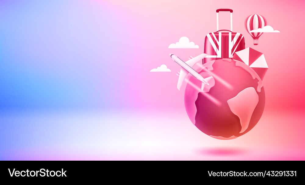 Around the world tour concept with earth Vector Image