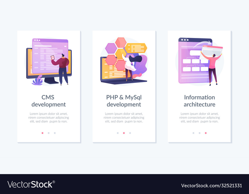 Backend development app interface template Vector Image