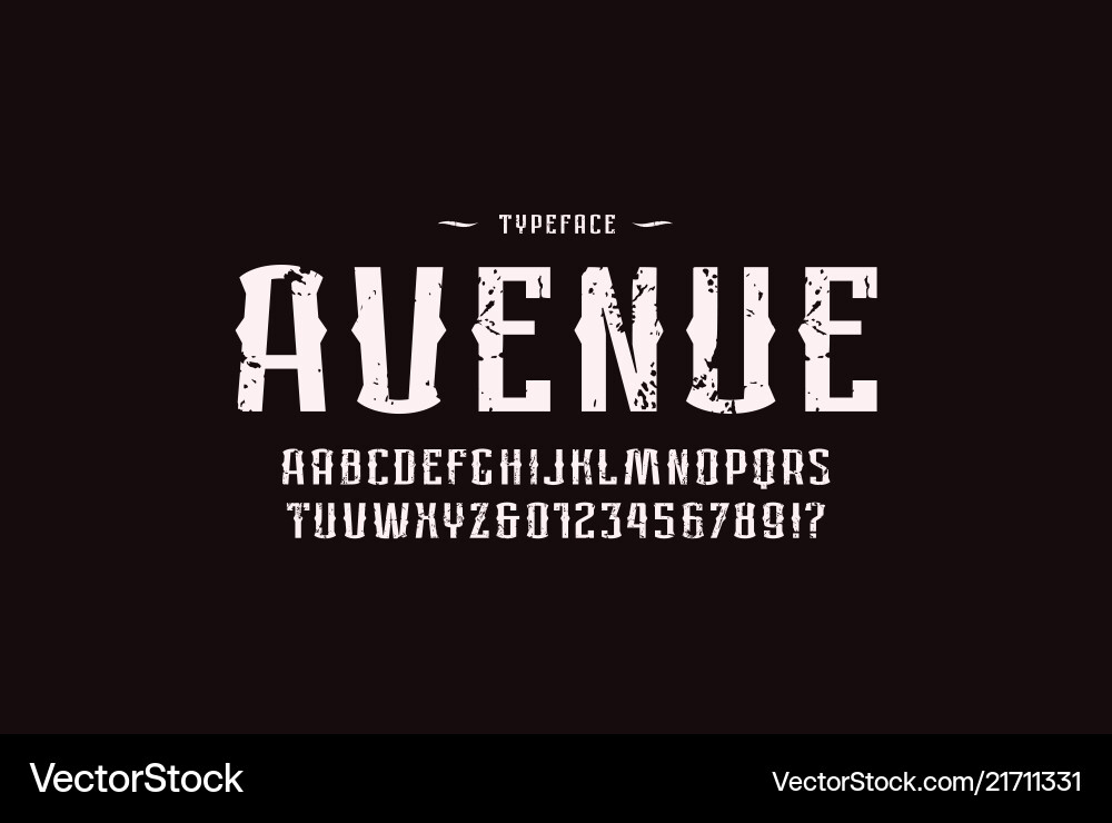 Decorative sans serif font in retro style Vector Image