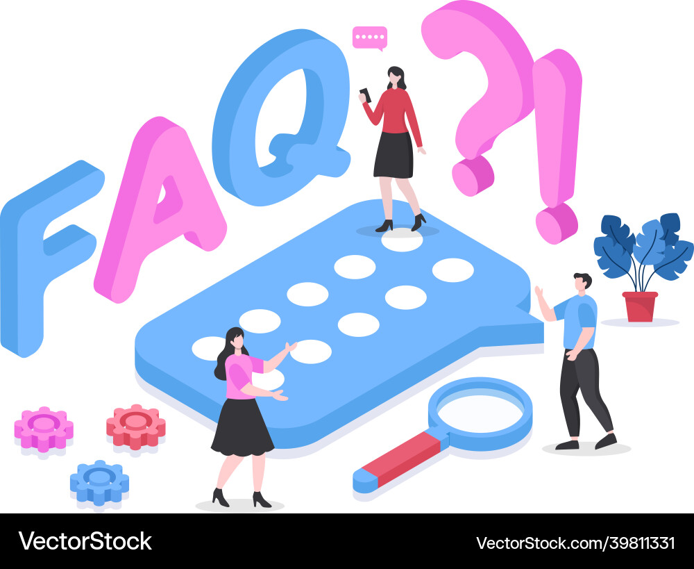 Faq or frequently asked questions for website Vector Image