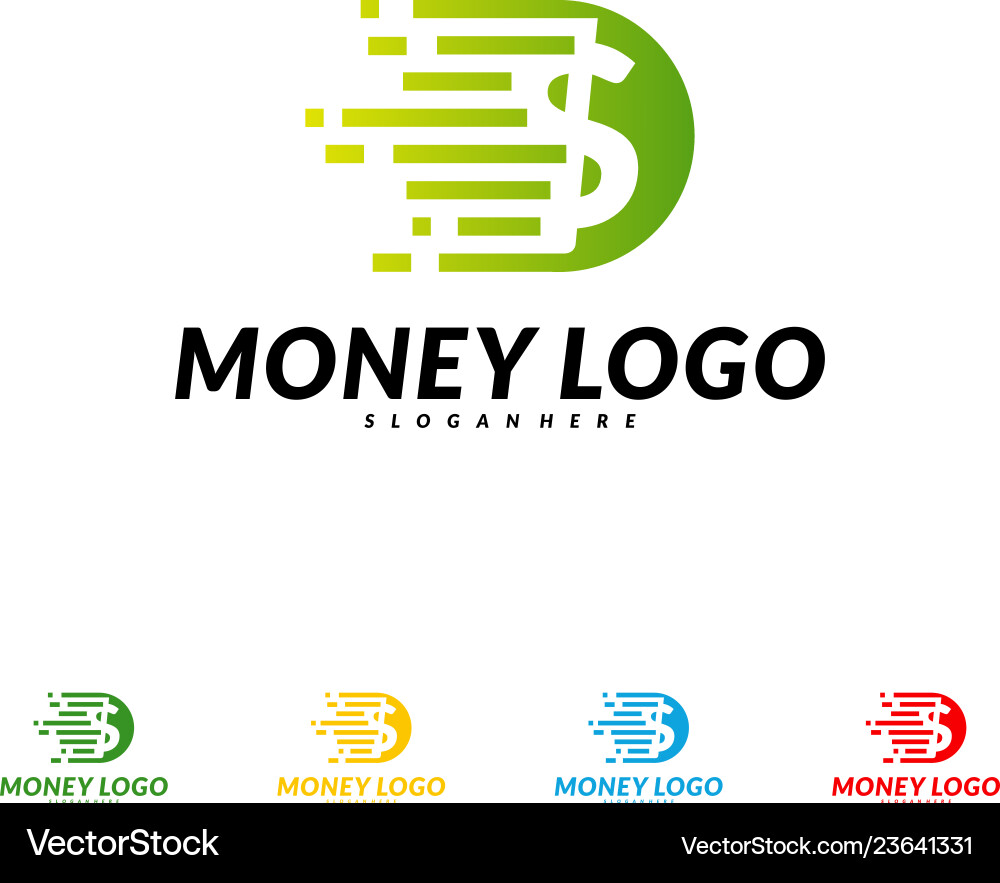 Fast money logo design concept coin Royalty Free Vector