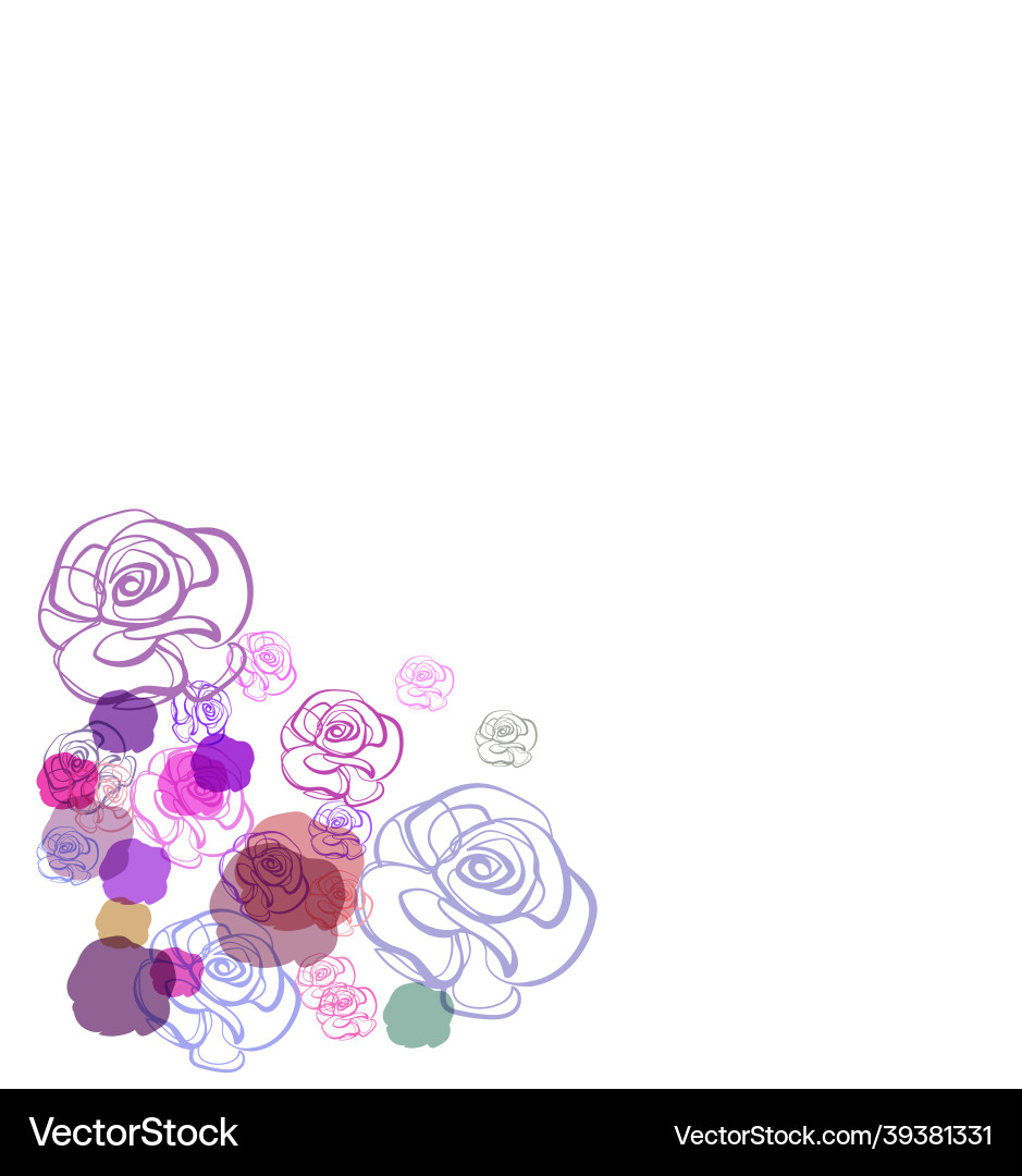 Flower line bright colorful card background Vector Image