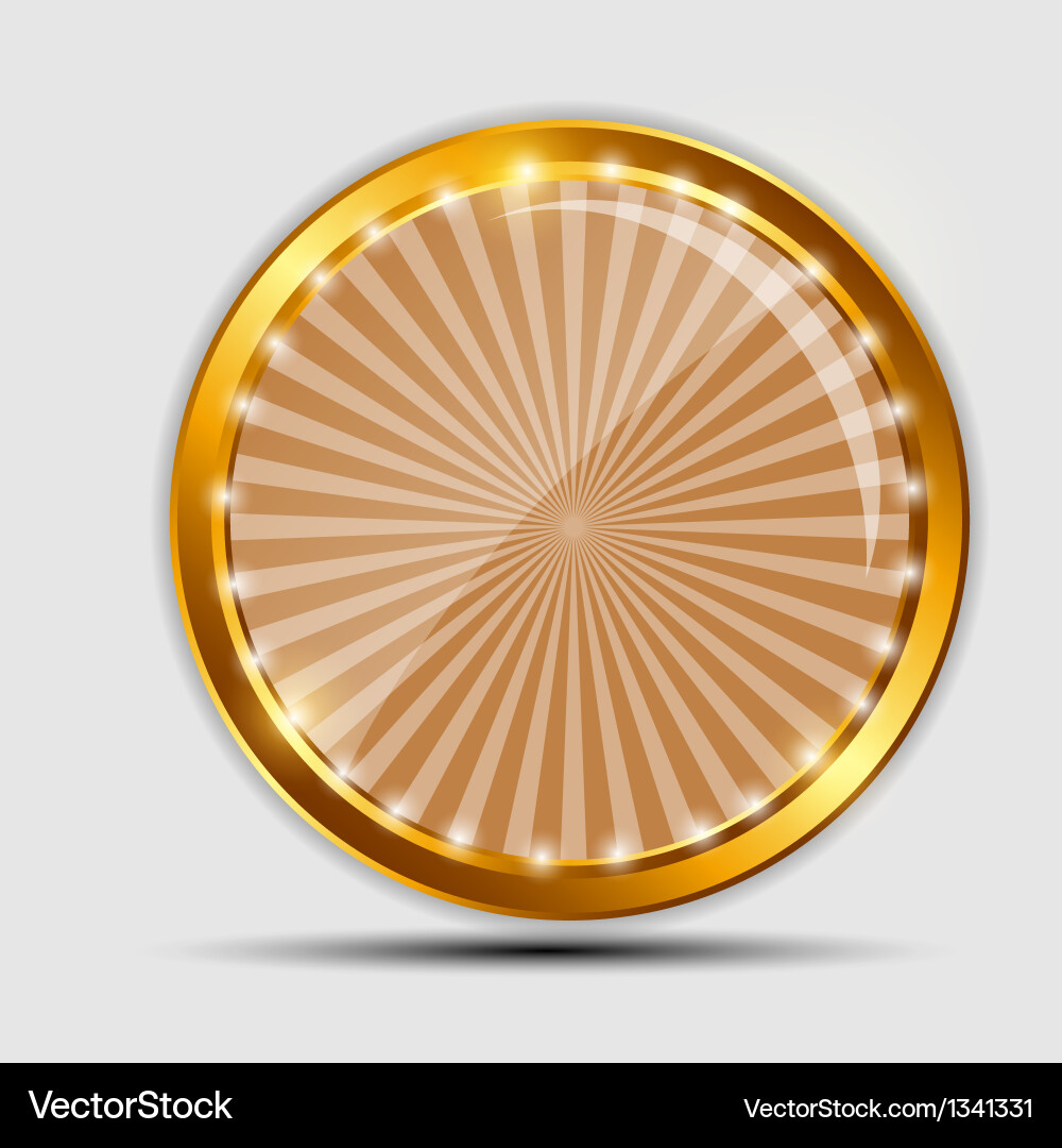 Gold sign label template Royalty Free Vector Image