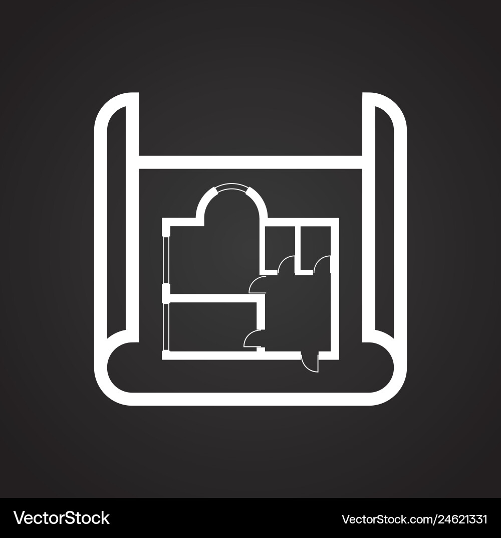 Home blueprint icon on background for graphic Vector Image
