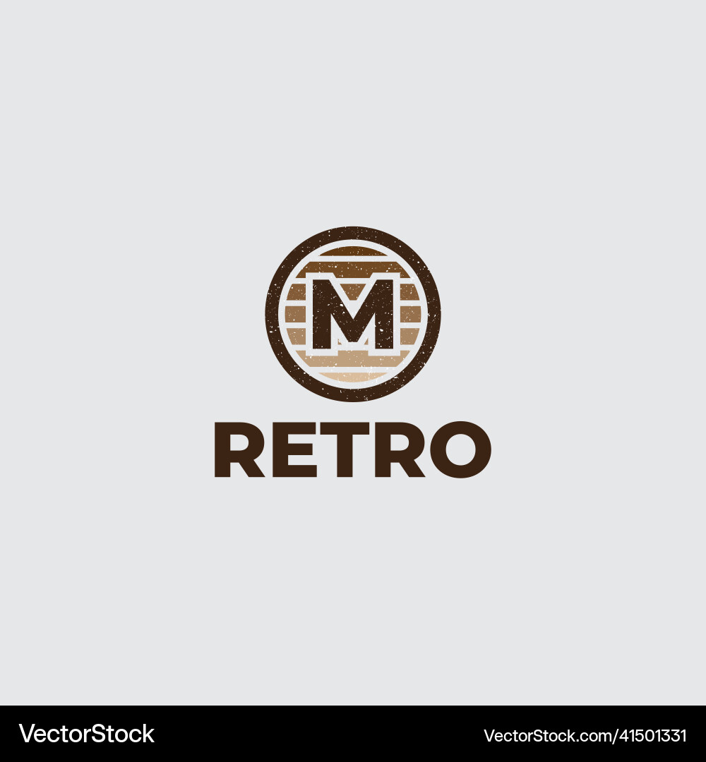 Letter m outdoor vintage logo design template Vector Image