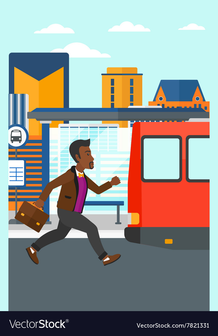 Man missing bus Royalty Free Vector Image - VectorStock
