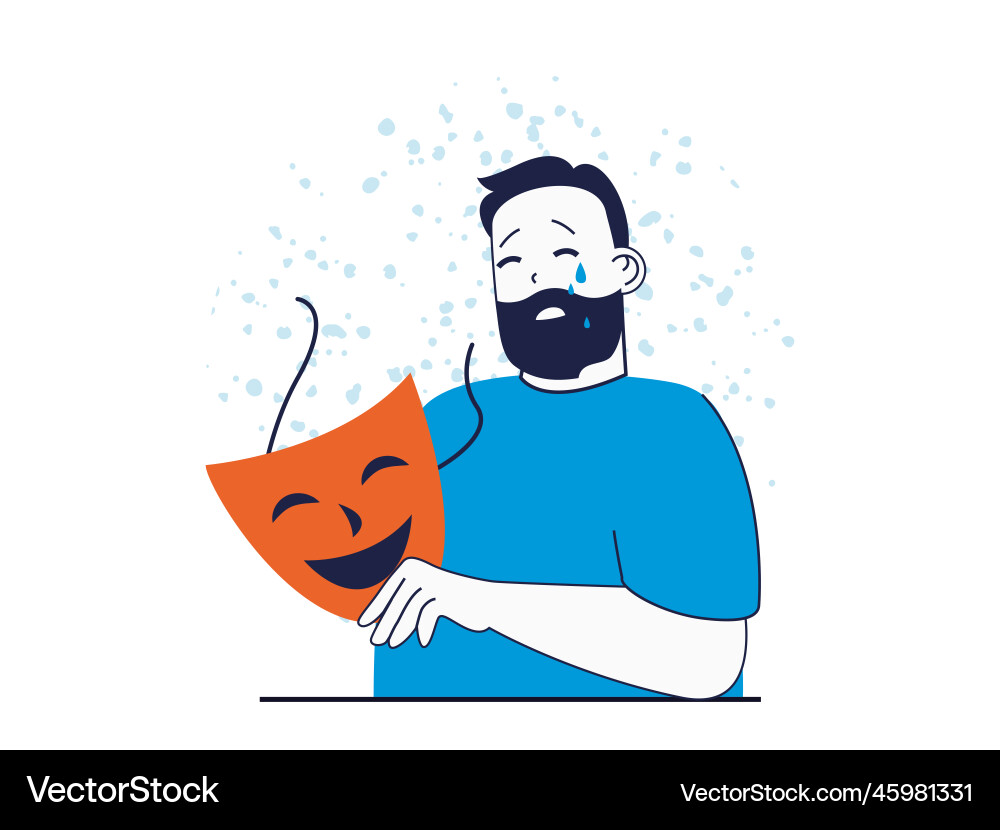 Mental health concept with character situation Vector Image