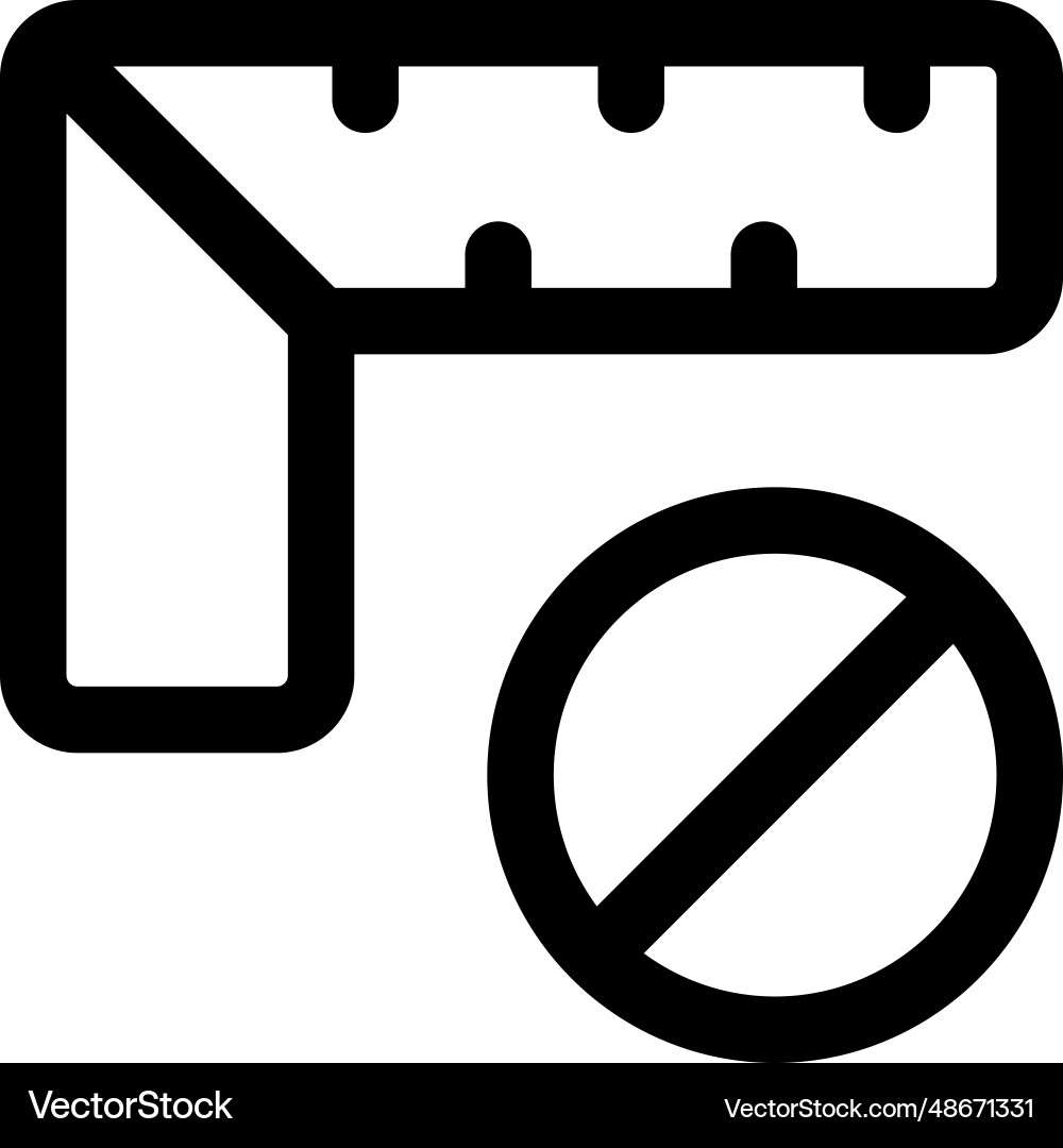 Not authorized to measure with corner ruler Vector Image