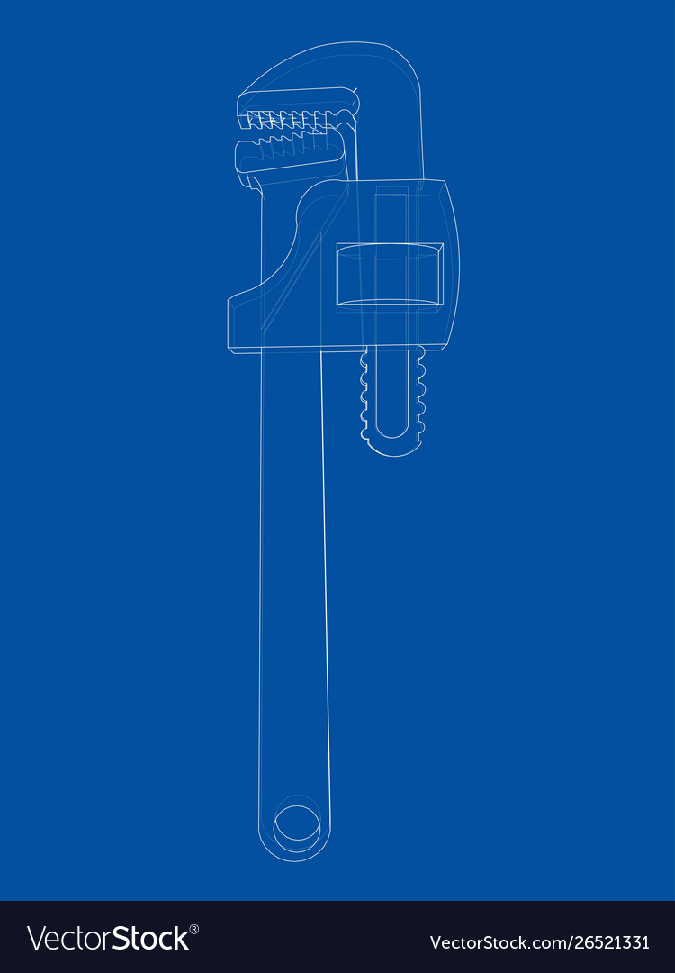 Outline adjustable wrench Royalty Free Vector Image Outline adjustable wrench Royalty Free Vector Image