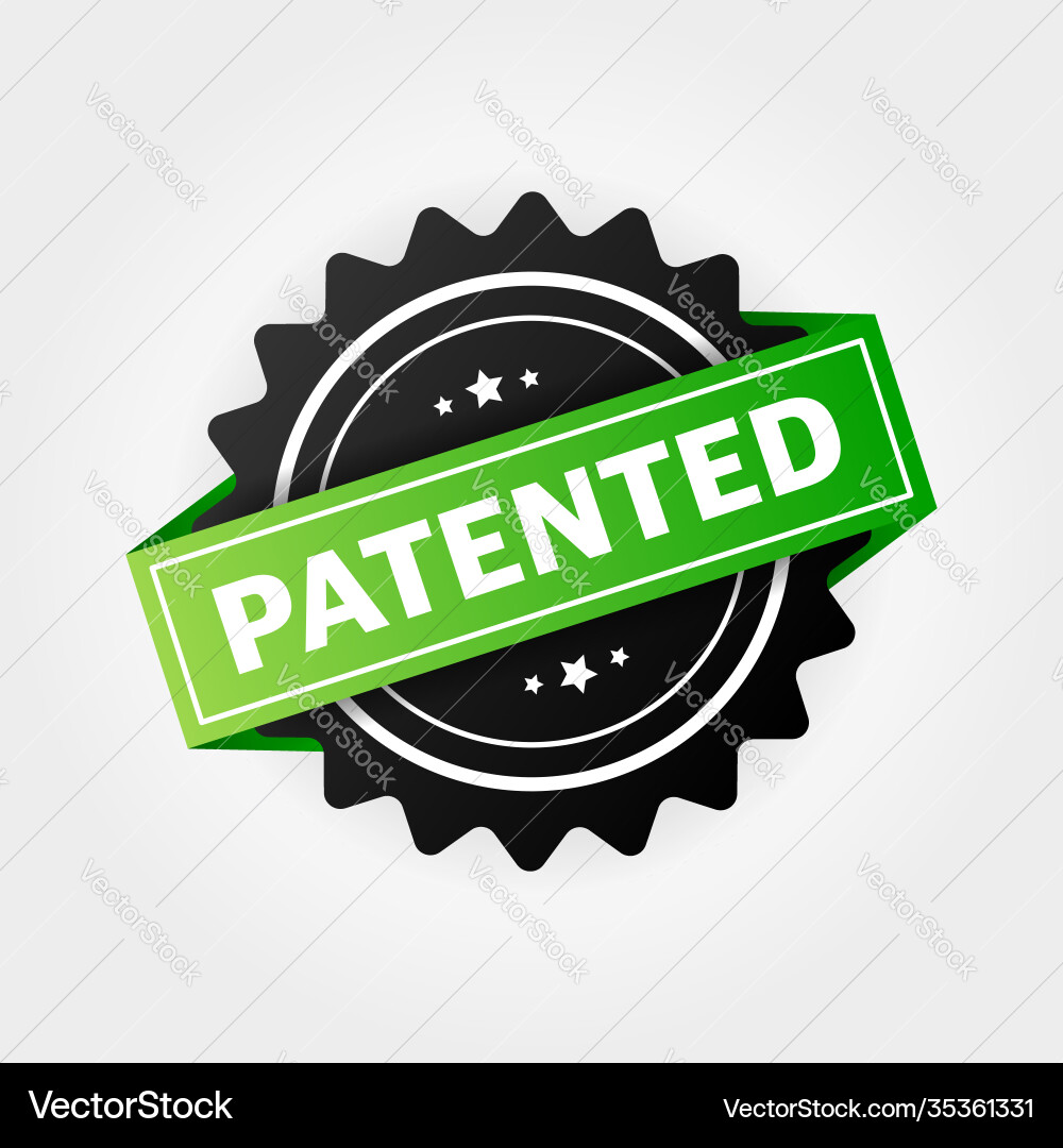 Patented great design for any purposes Royalty Free Vector