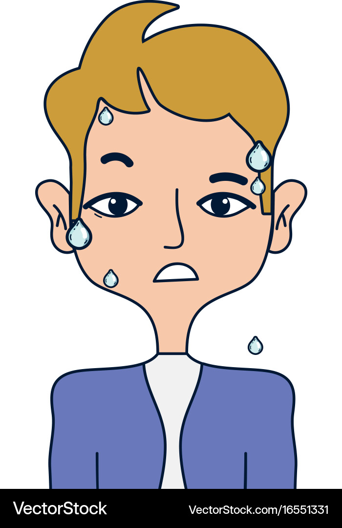 Scared man with elegant clothes and hairstyle Vector Image