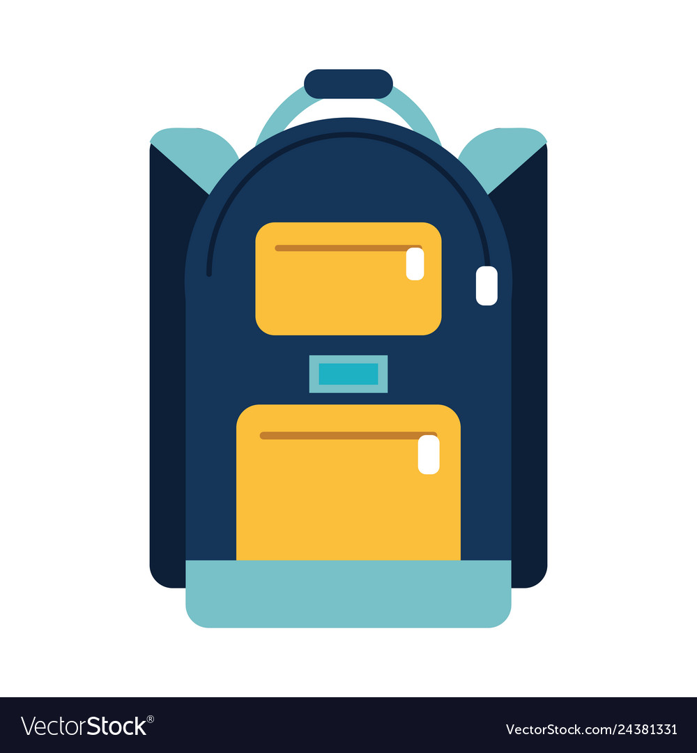 School backpack symbol isolated Royalty Free Vector Image
