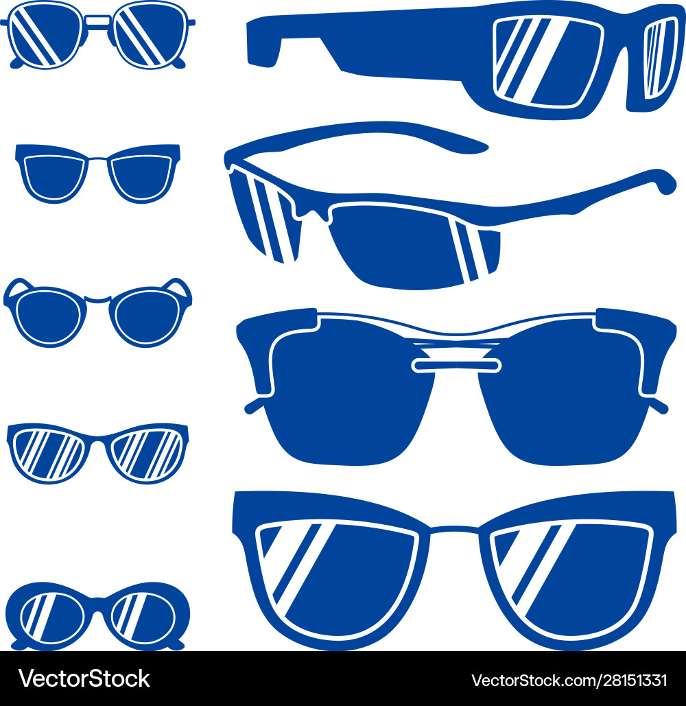 Set sunglasses icon template eyeglasses geek Vector Image