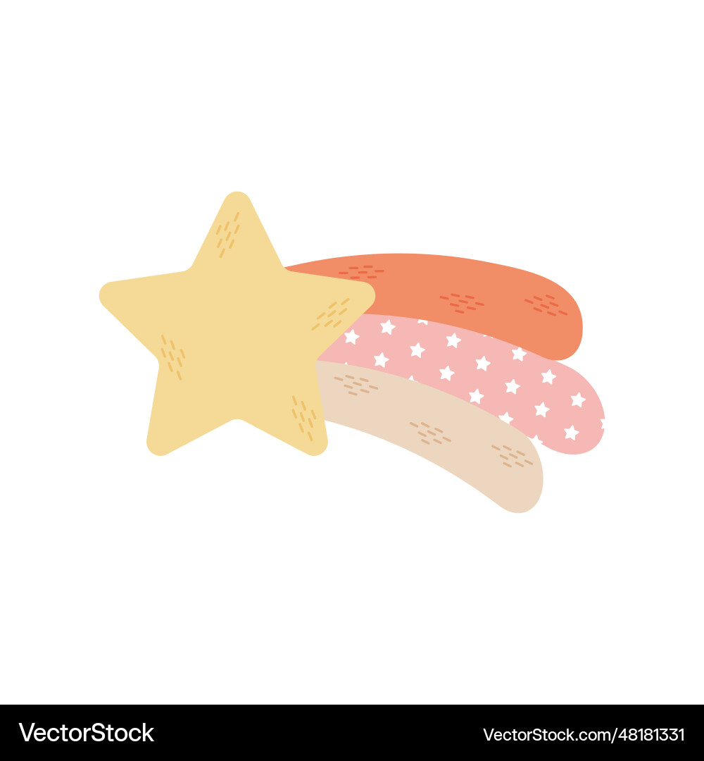 Sweet dreams cute comet star on a white Royalty Free Vector