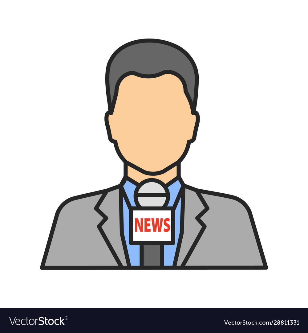 Tv presenter color icon Royalty Free Vector Image Tv presenter color icon Royalty Free Vector Image