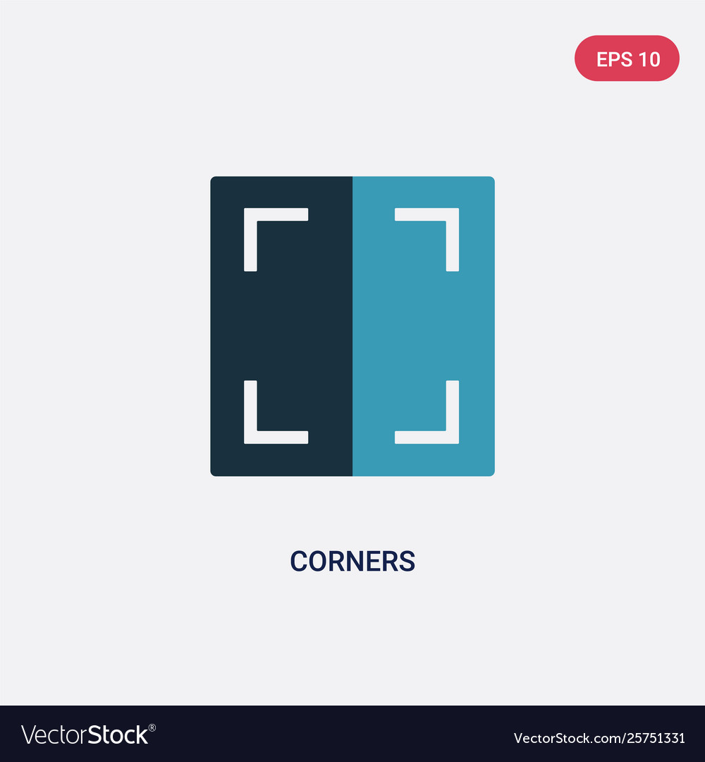 Two color corners icon from user interface Vector Image