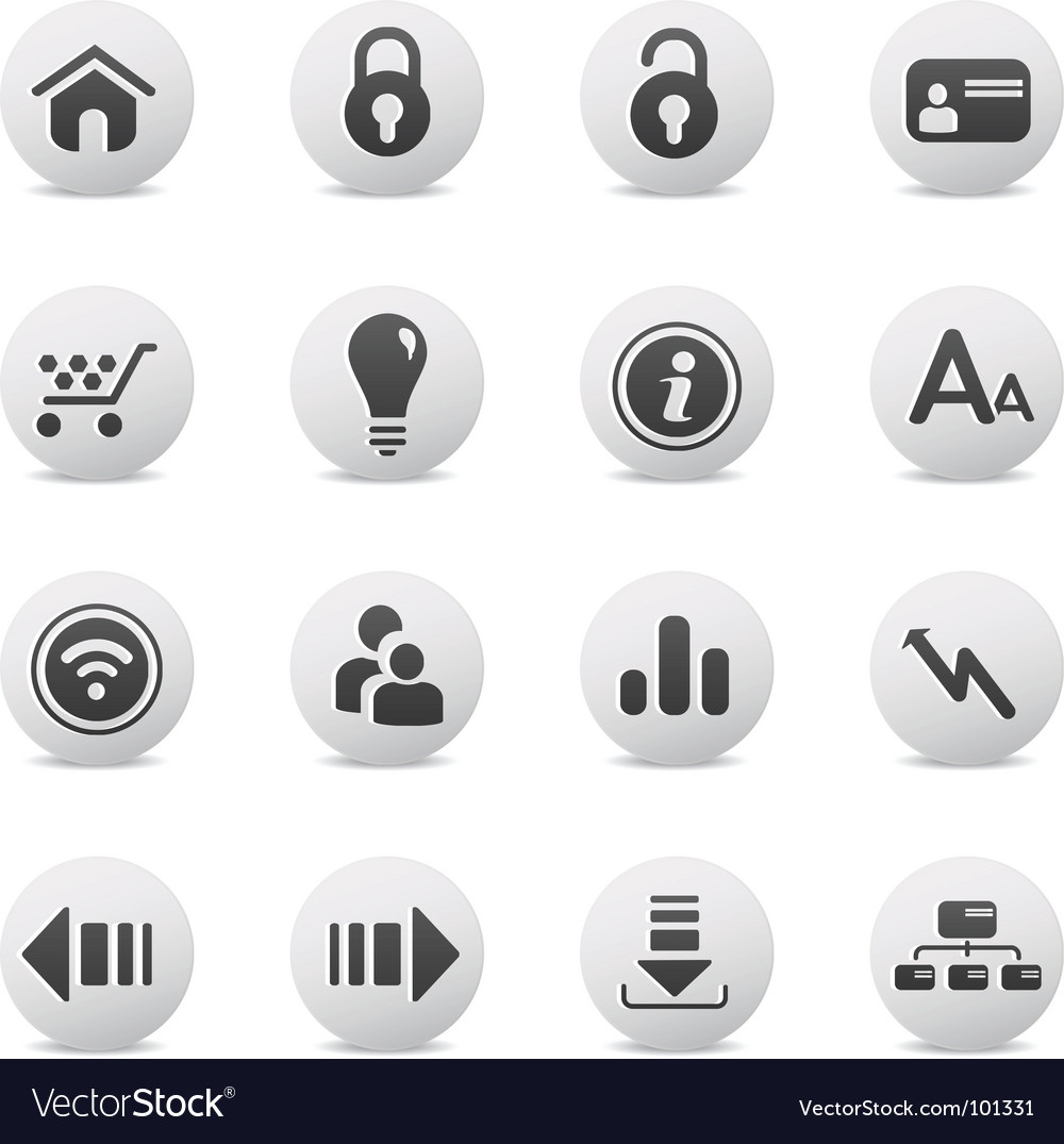 Web icons round Royalty Free Vector Image - VectorStock