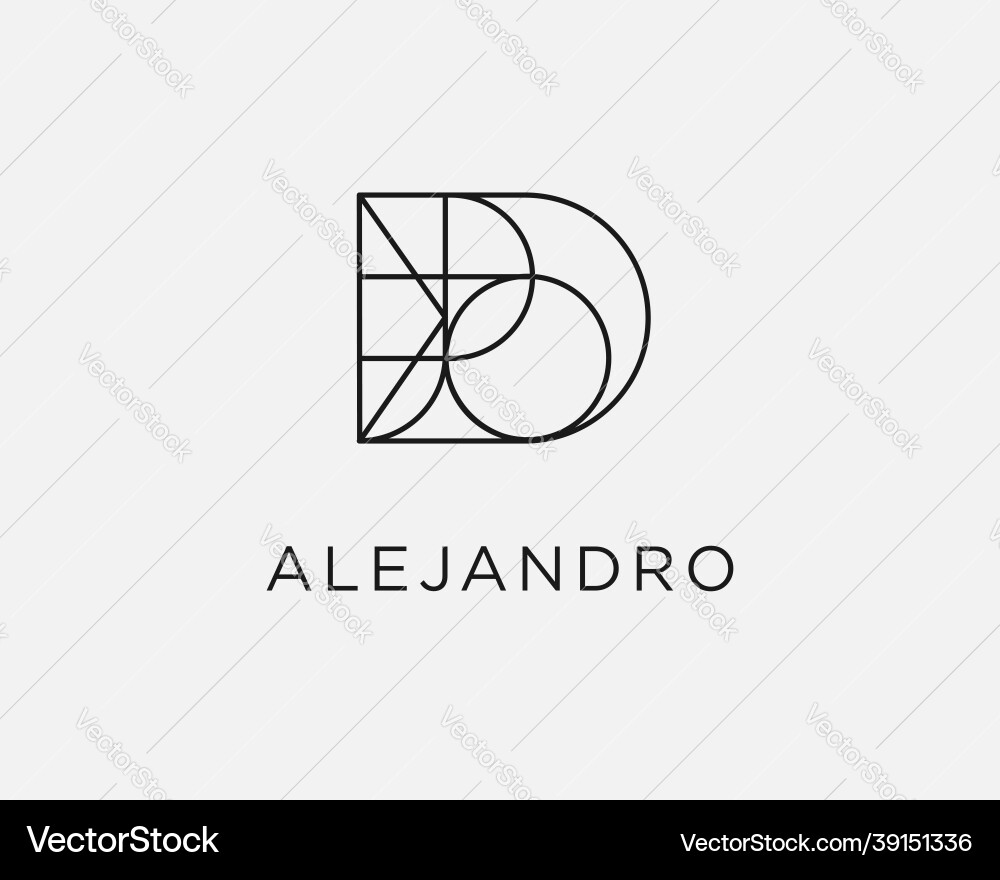 Alejandro personal signature logo design logo Vector Image