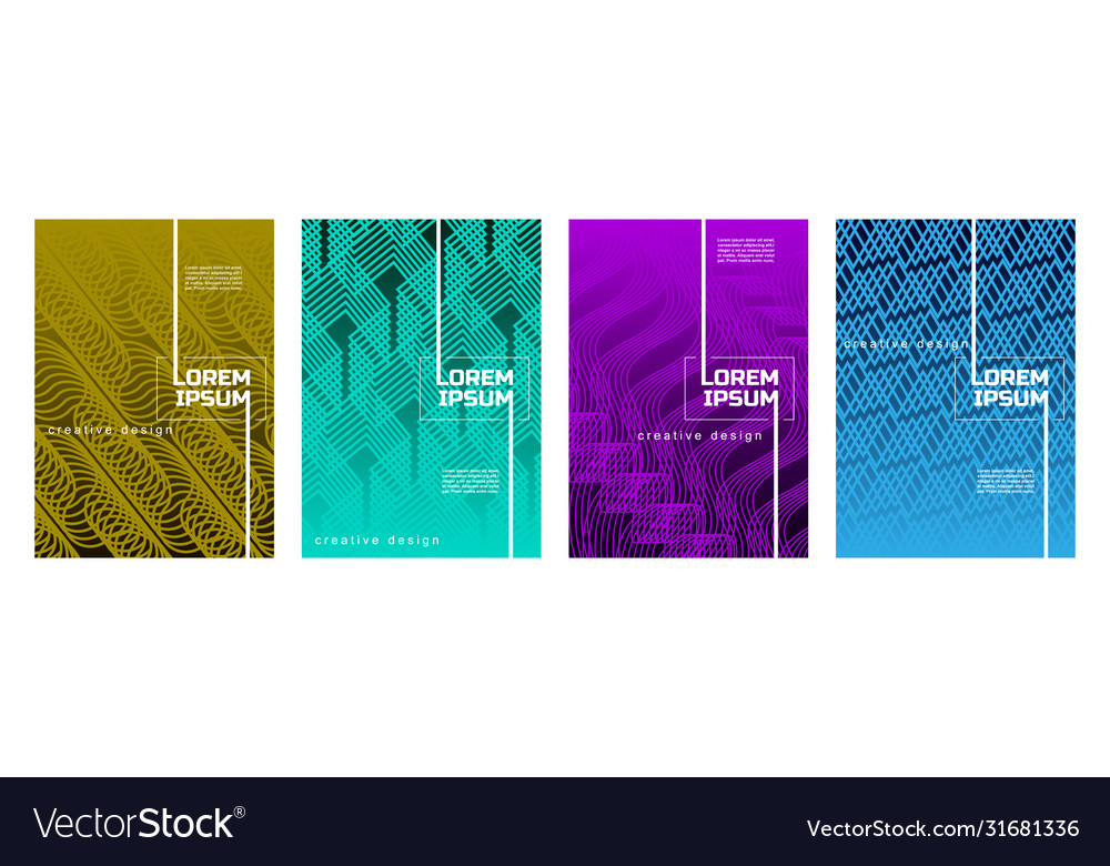 Colorful gradient minimal geometric line pattern Vector Image