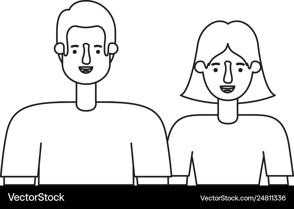 Couple avatar characters icons Royalty Free Vector Image