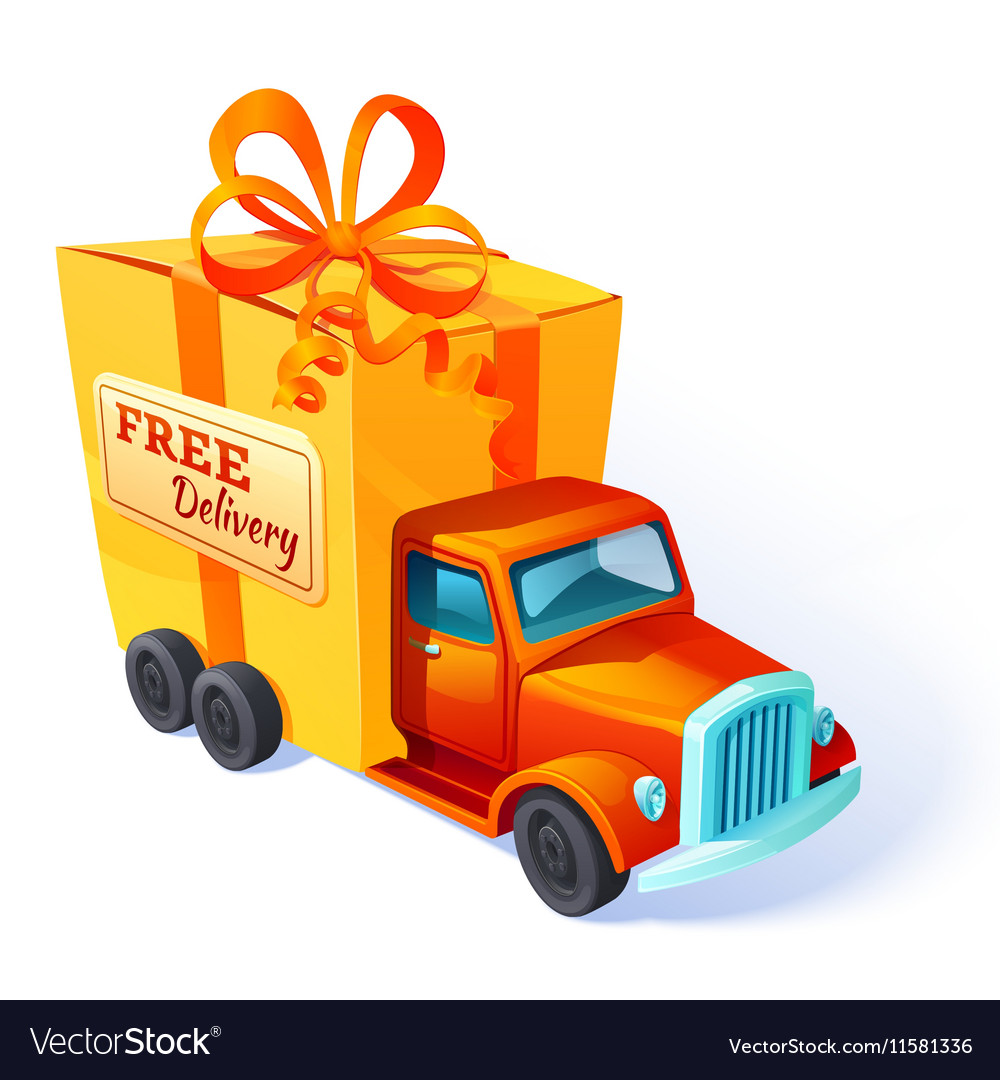 Gift car box composition Royalty Free Vector Image