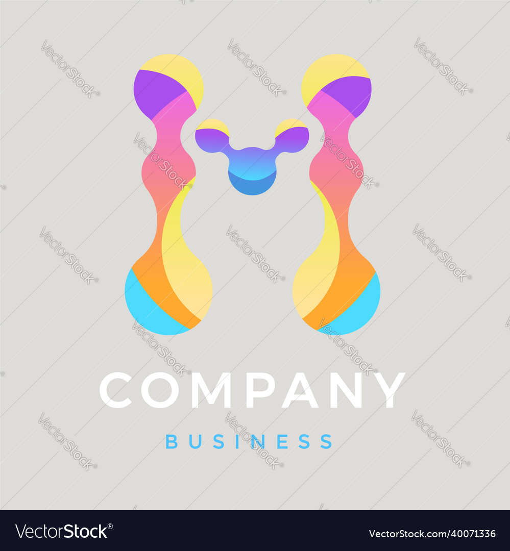 Gradient logo template m Royalty Free Vector Image