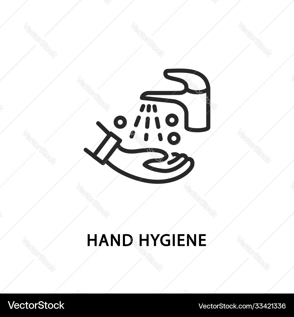 Hand gygiene line flat icon washing symbol Vector Image
