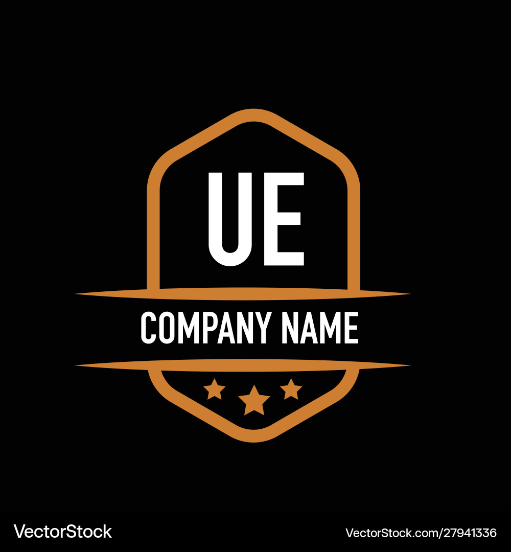 Initial letter ue vintage logo concept graphic Vector Image