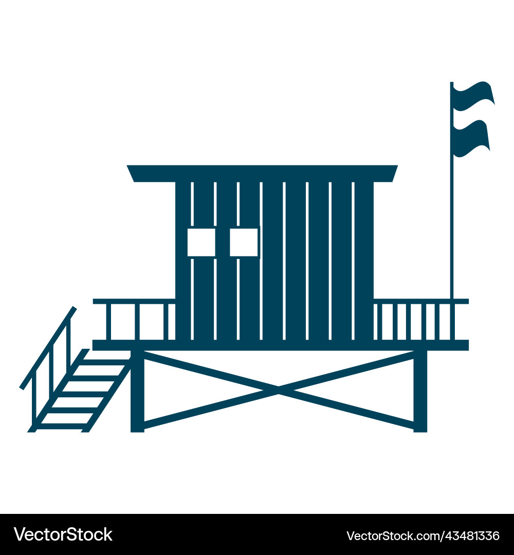 Lifeguard tower icon station beach building Vector Image