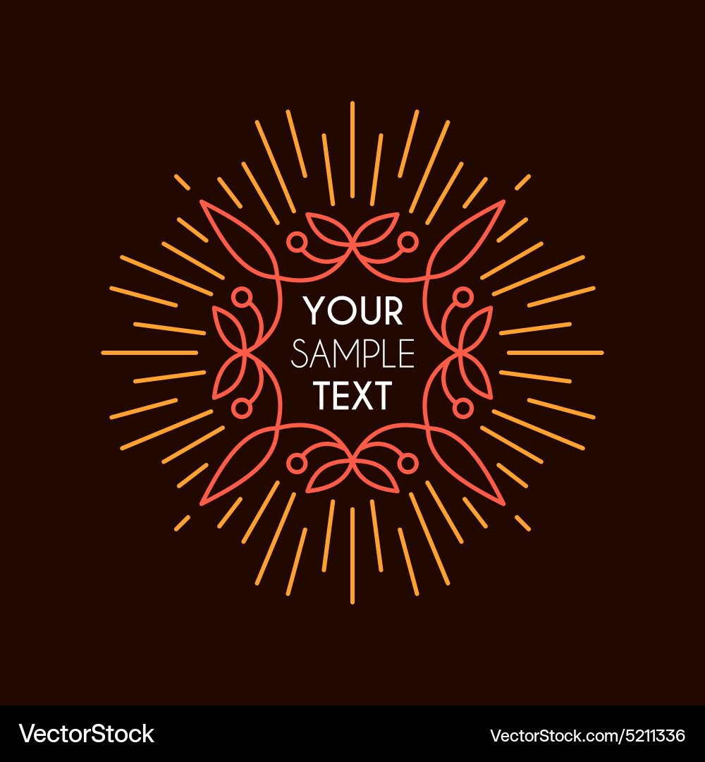 Line art floral decoration frame design template Vector Image