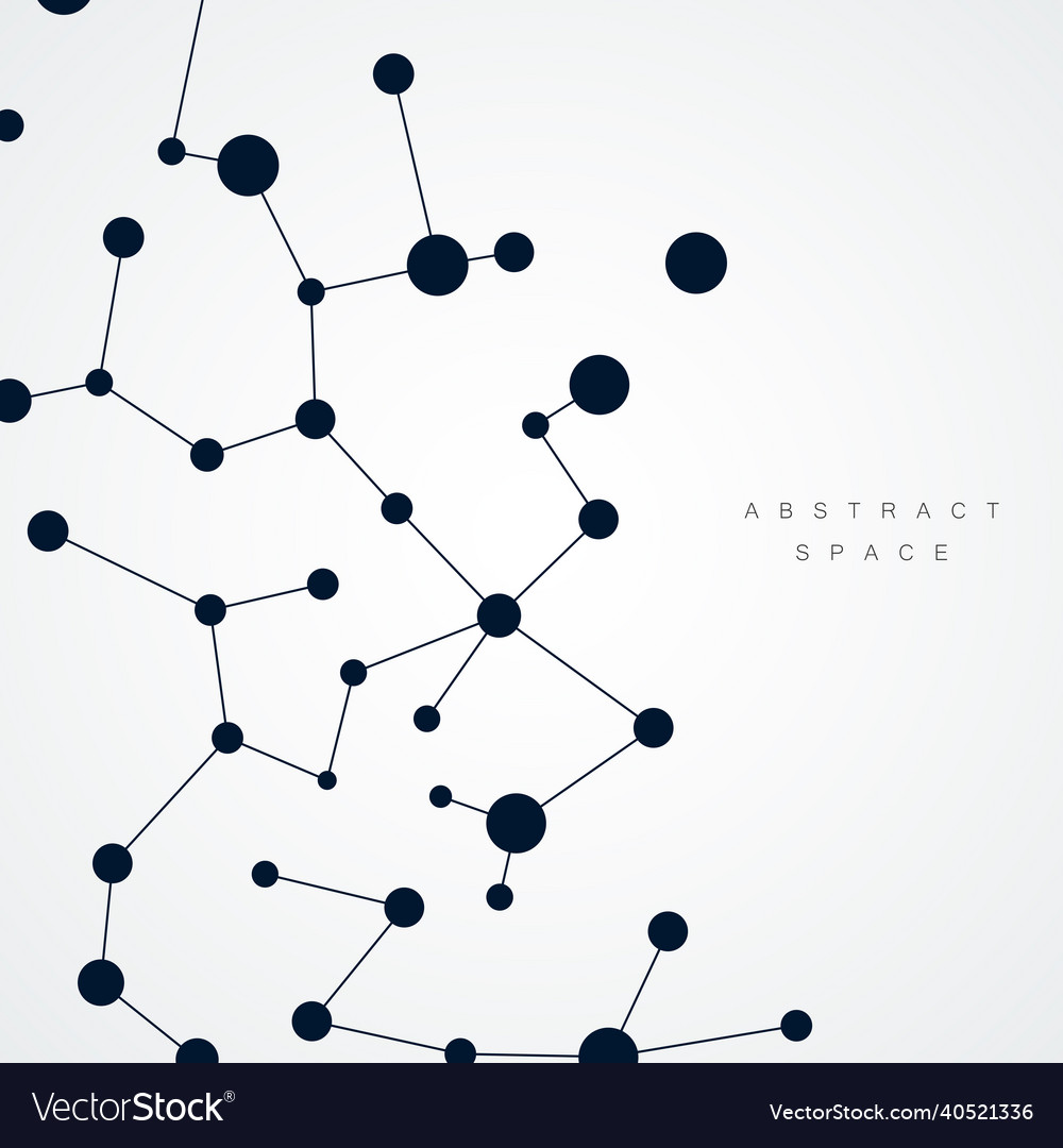 Lines and dots connection science Royalty Free Vector Image